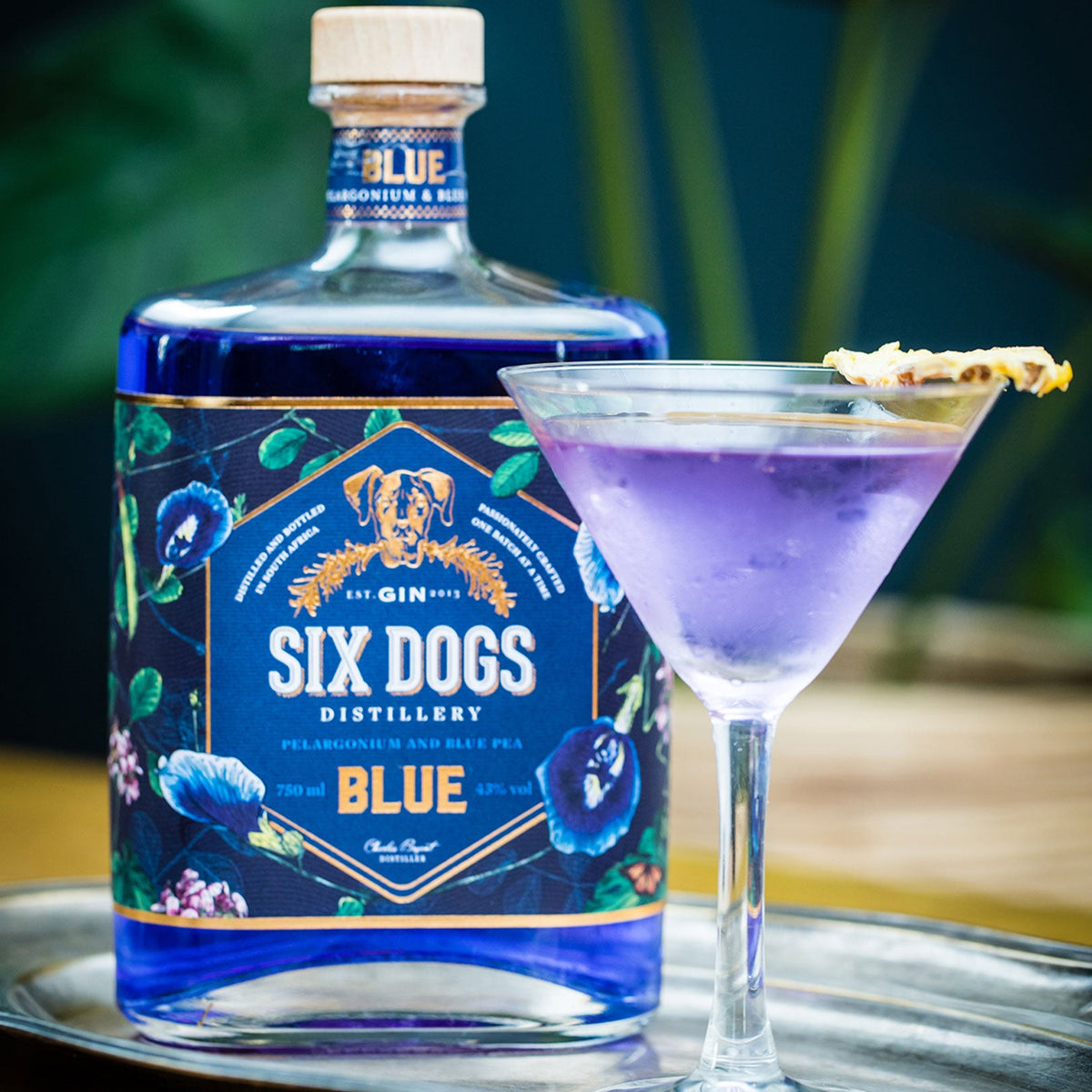 Six Dogs Blue Gin – Colour-Changing South African Gin – COVE 27